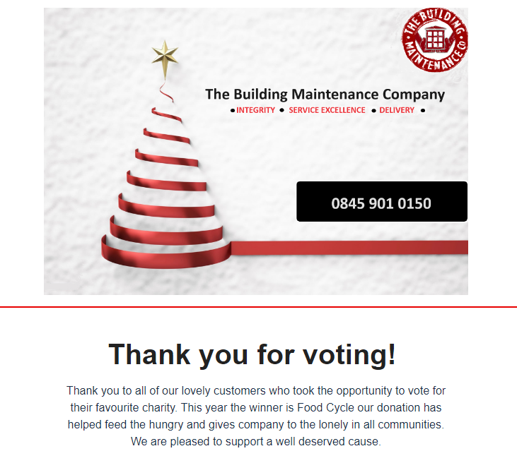 Christmas Donation – The Building Maintenance Company